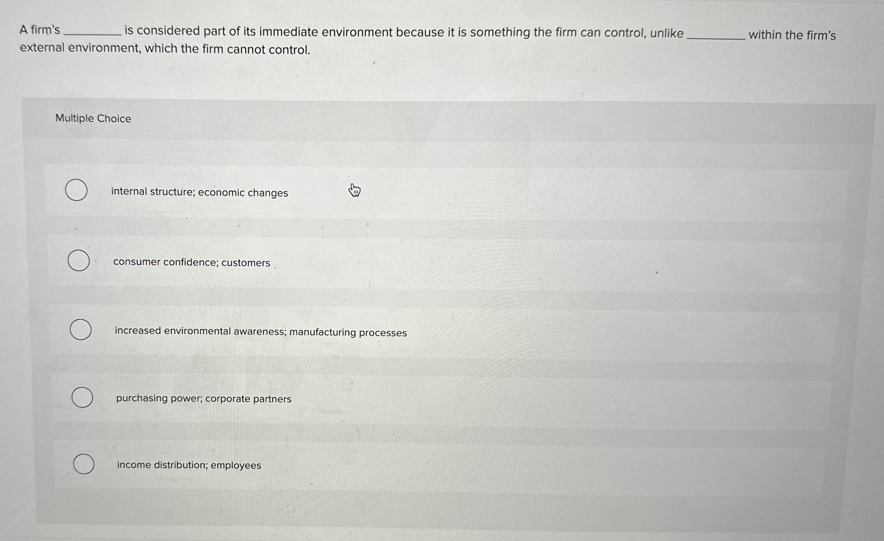Solved is considered part of its immediate environment | Chegg.com