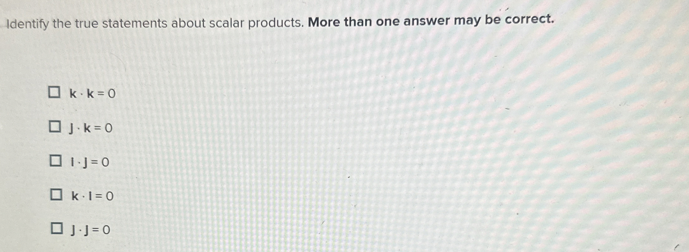 Solved Identify the true statements about scalar products. | Chegg.com