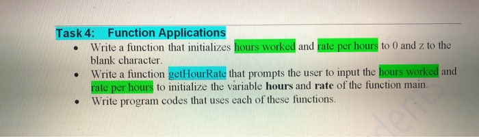 Solved Task 4: Function Applications Write a function that | Chegg.com