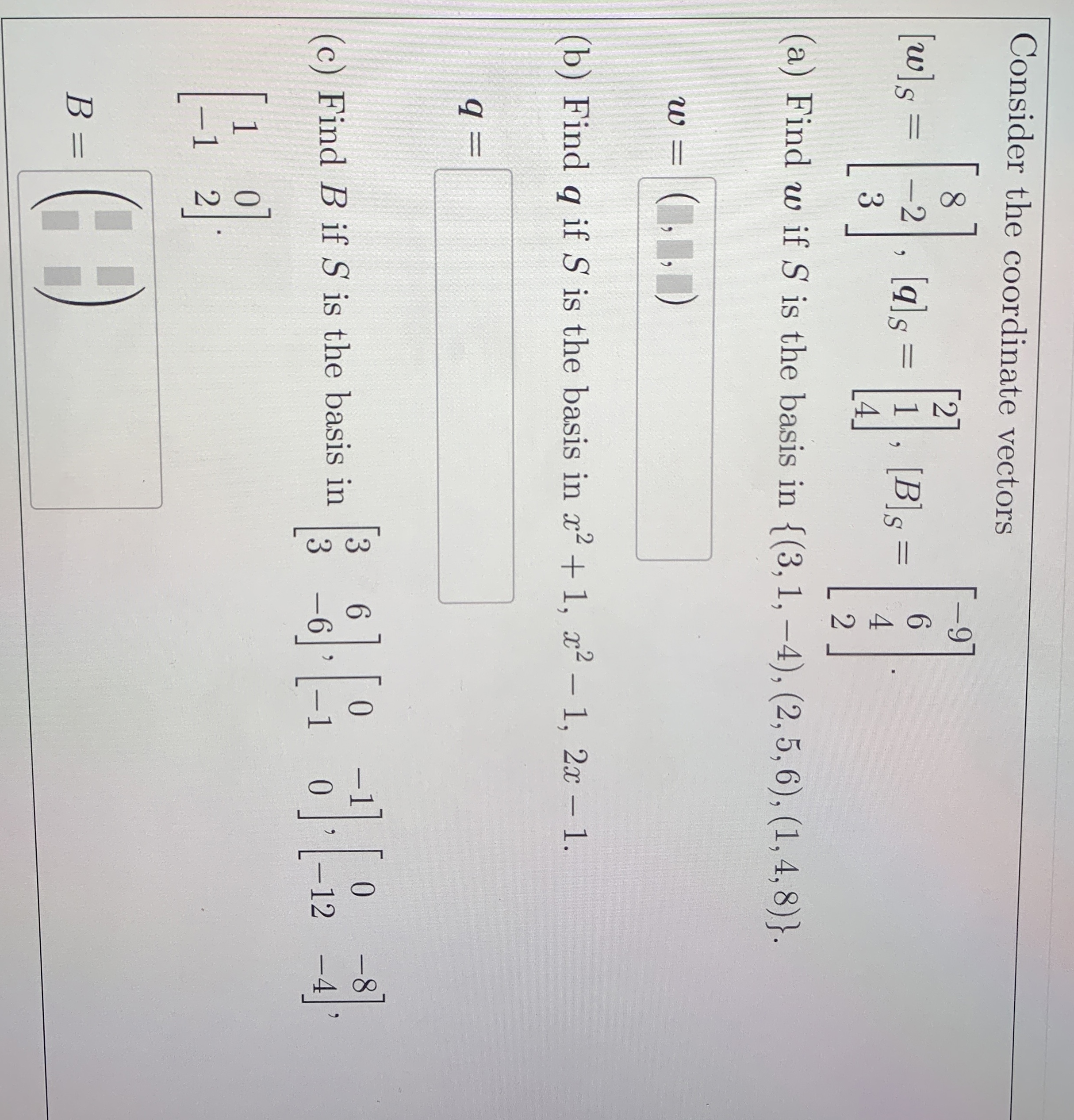 Solved Consider the coordinate | Chegg.com