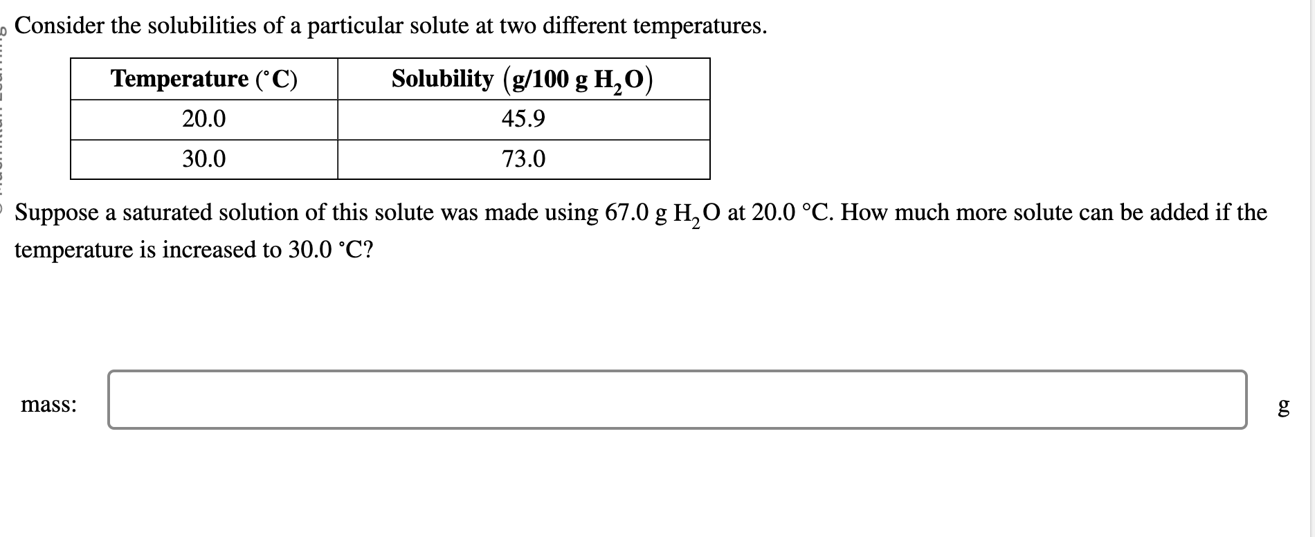 Solved Consider the solubilities of a particular solute at | Chegg.com