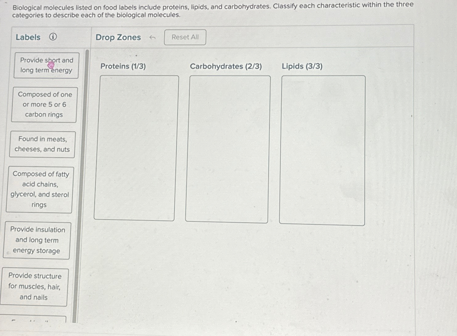 Solved Biological molecules listed on food labels include | Chegg.com