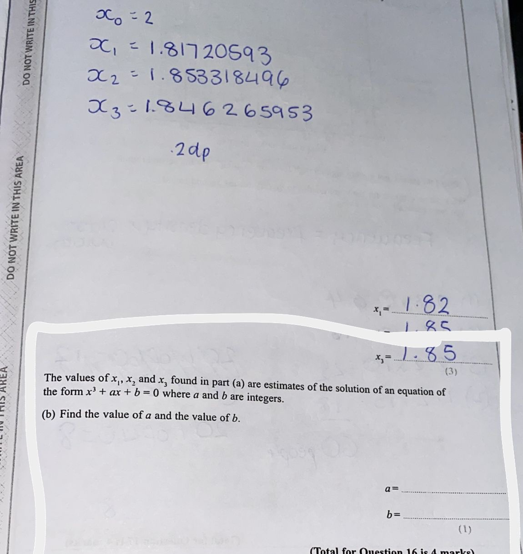 Solved (3)The values of x1,x2 ﻿and x3 ﻿found in part (a) | Chegg.com
