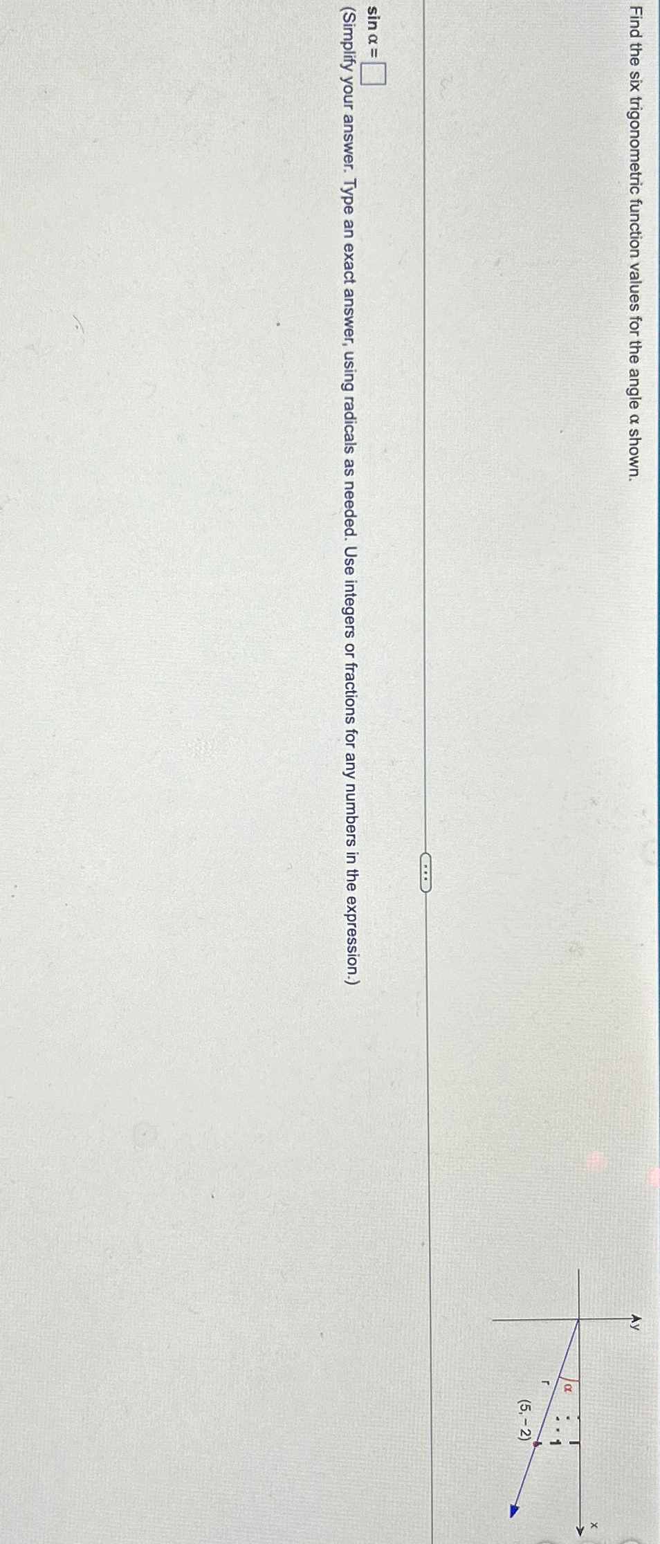 Solved Find the six trigonometric function values for the | Chegg.com