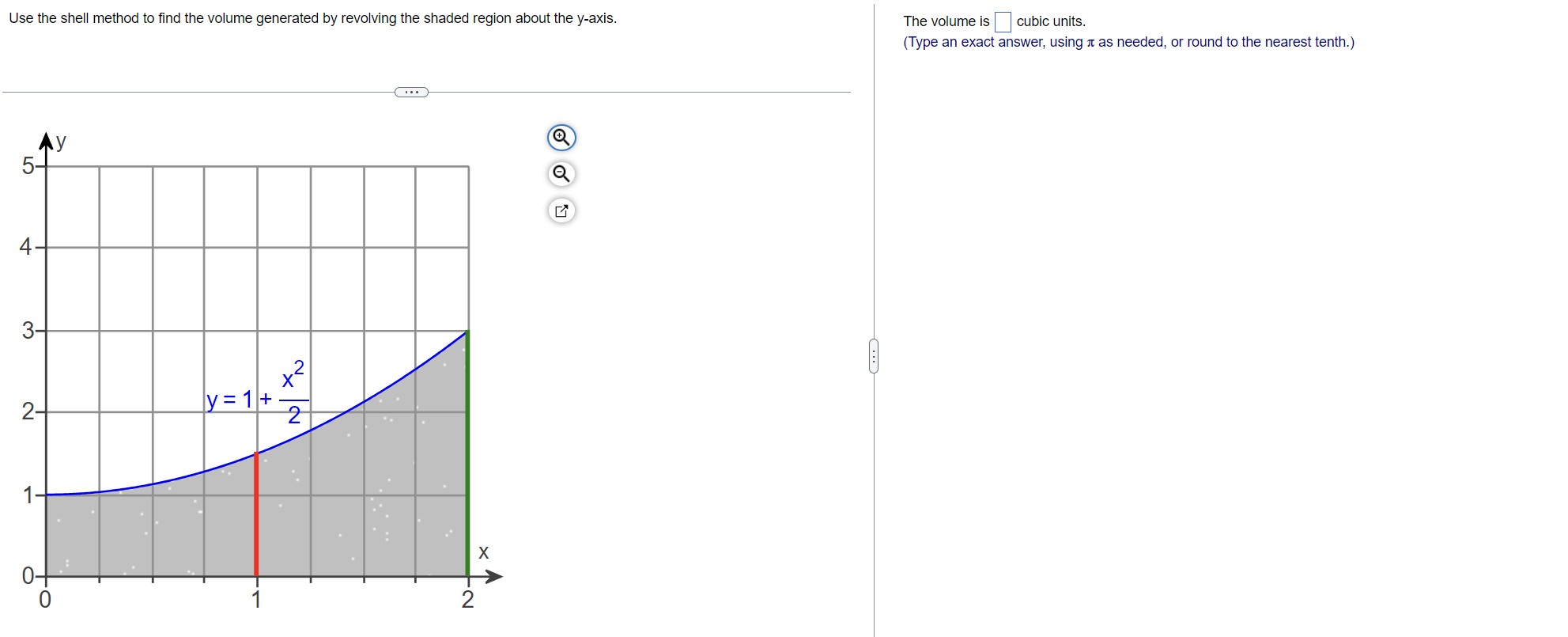 Solved Use the shell method to find the volume generated by | Chegg.com