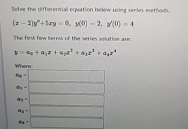 Solved Solve the differential equation below using series | Chegg.com
