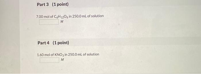 Solved Part 1 (1 point) 0.470 mol of BaCl2 in 100.0 mL of | Chegg.com