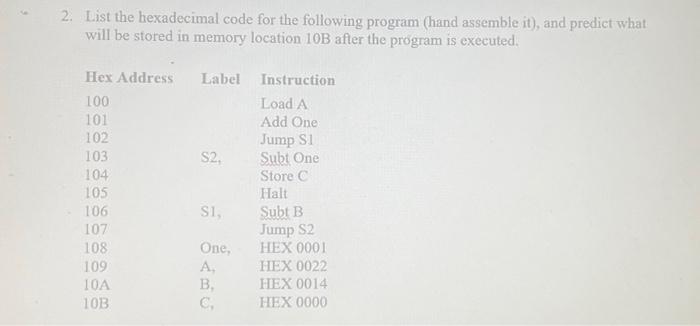 Solved 2. List the hexadecimal code for the following | Chegg.com