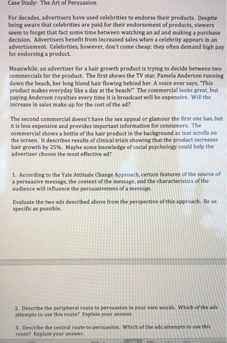 Persuasive Advertisement With Celebrity