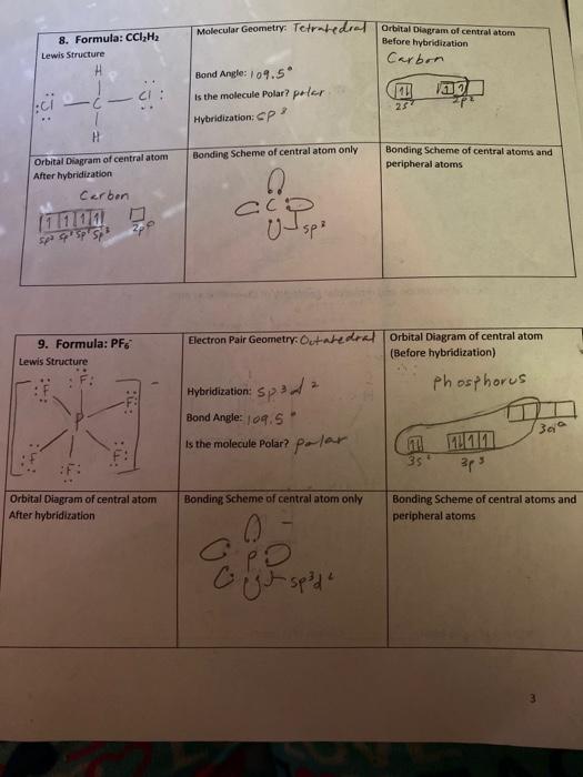Solved 8. Formula: CCI,H Lewis Structure Molecular Geometry | Chegg.com