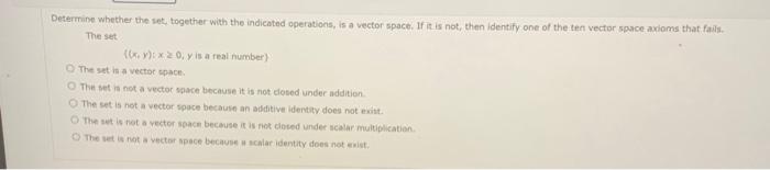Solved Determine whether the set, together with the | Chegg.com