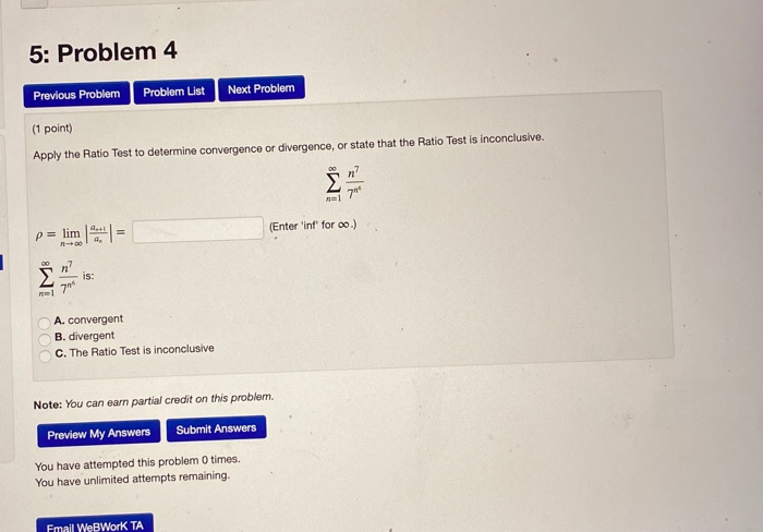 Solved 5: Problem 4 Previous Problem Probler List Next | Chegg.com