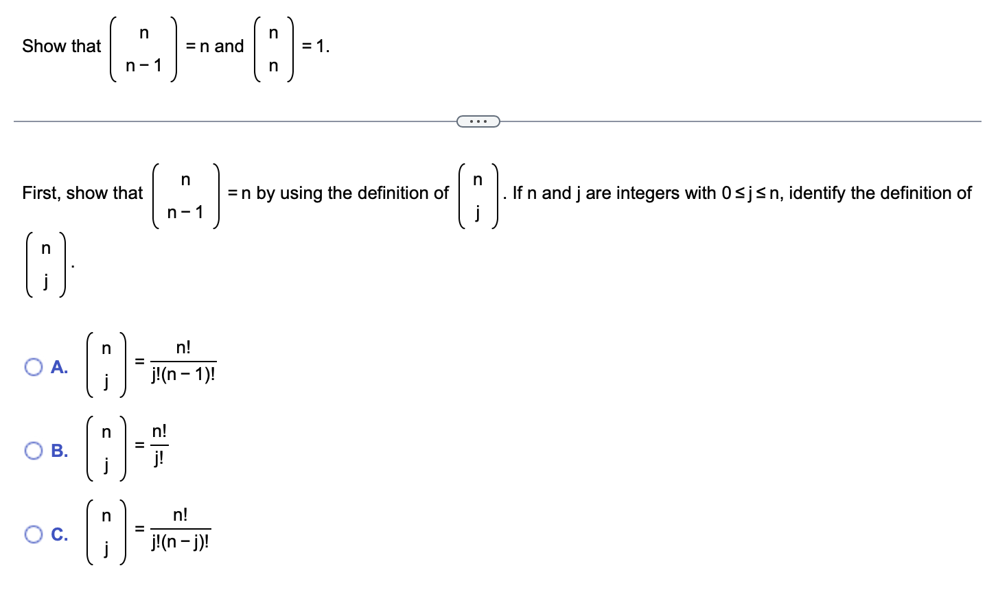 Solved Show that ([n],[n-1])=n ﻿and ([n],[n])=1.First, show | Chegg.com