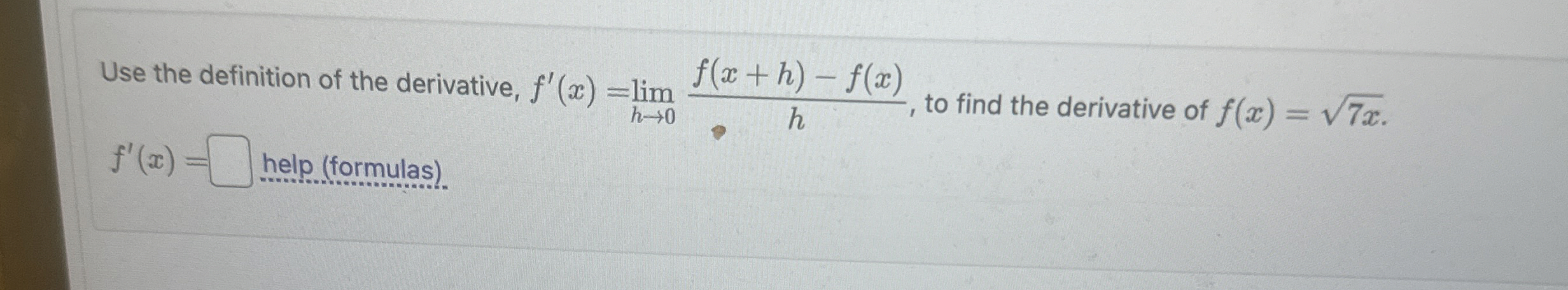 Solved Use the definition of the derivative, | Chegg.com