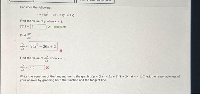 Solved Consider the following. Find the value of y when x = | Chegg.com