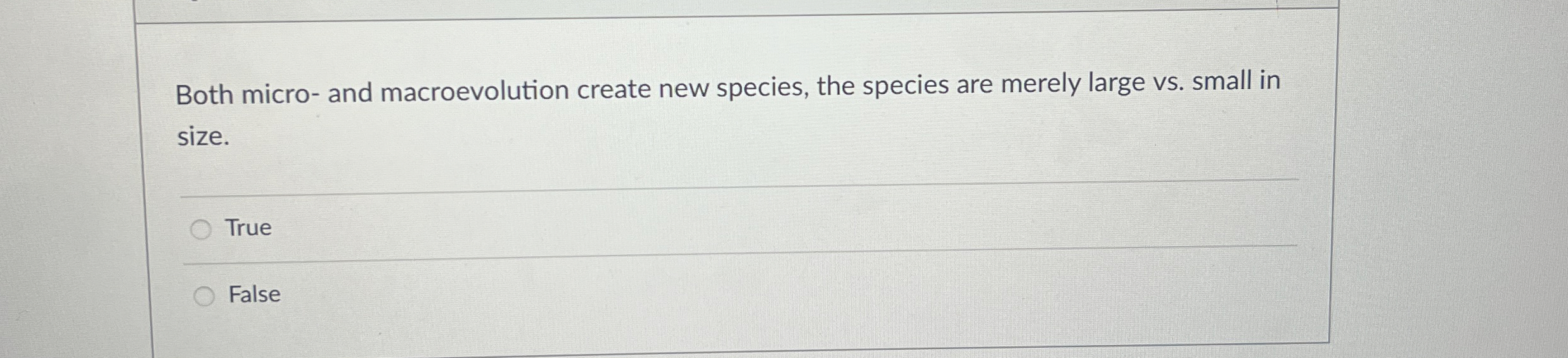 Solved Both micro- ﻿and macroevolution create new species, | Chegg.com