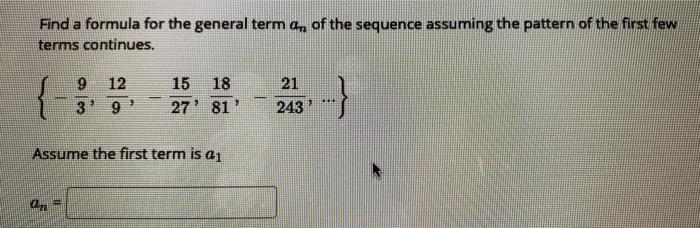 Solved Find a formula for the general term ap of the | Chegg.com