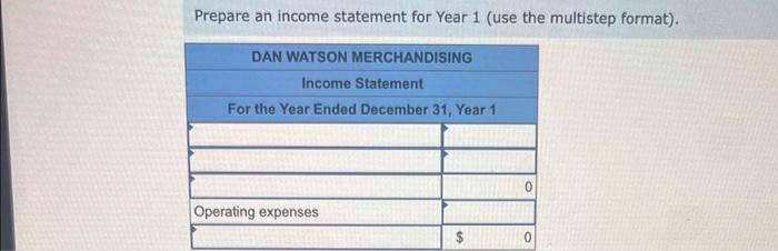 Solved Dan Watson started a small merchandising business in | Chegg.com