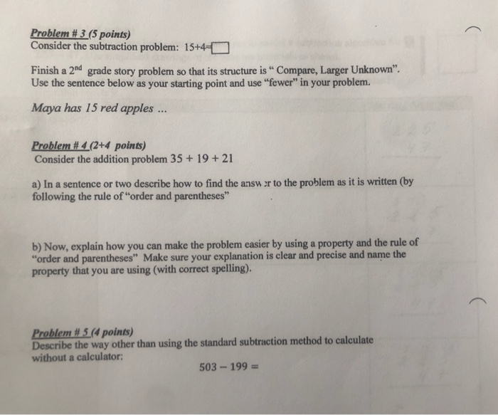 Solved Problem #3 (5 points) Consider the subtraction | Chegg.com Solved Problem #3 (5 points) Consider the subtraction | Chegg.com