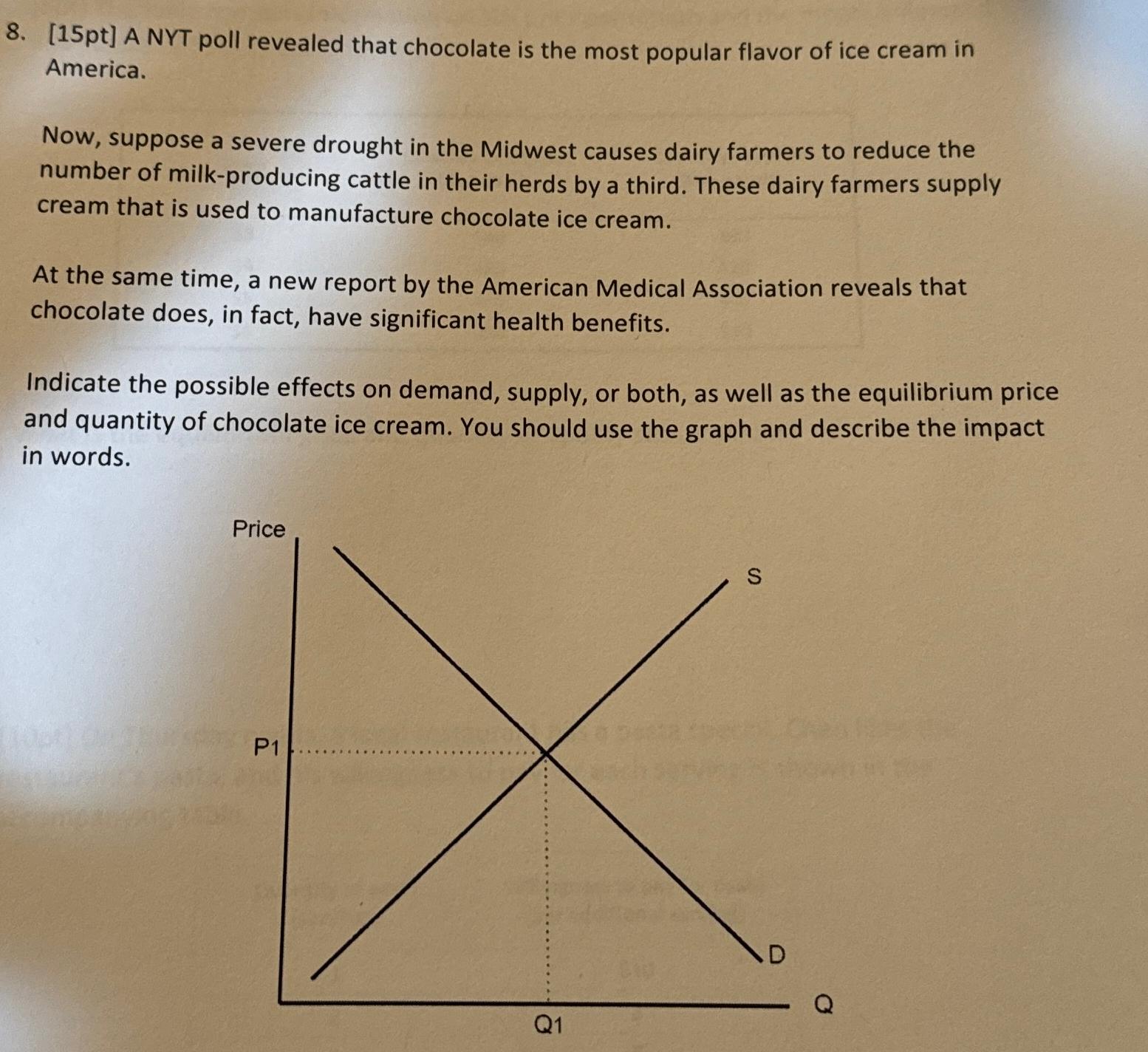 Solved [15pt] ﻿A NYT poll revealed that chocolate is the | Chegg.com