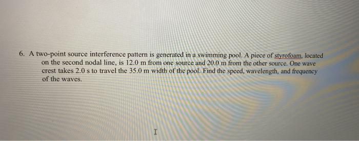 Solved 6. A two-point source interference pattern is | Chegg.com