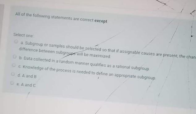 Solved All of the following statements are correct except | Chegg.com