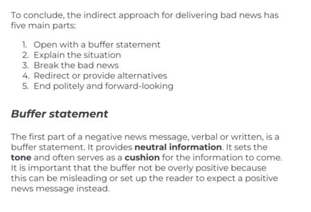 Solved To conclude, the indirect approach for delivering bad | Chegg.com