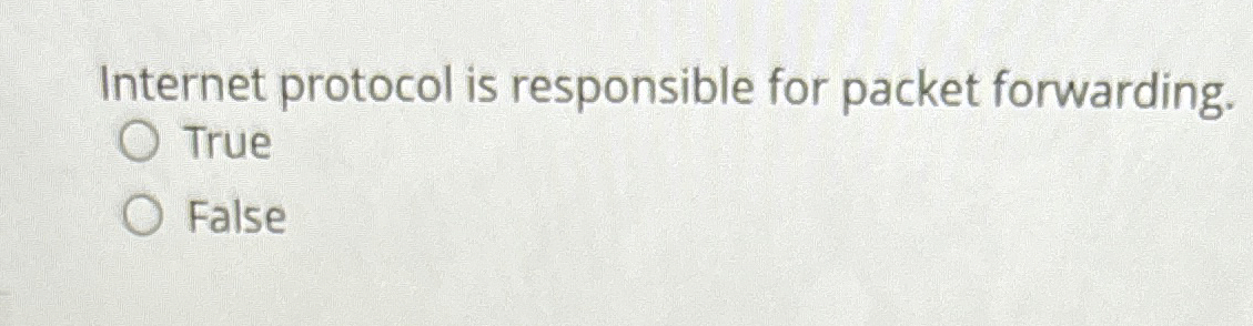 Solved Internet protocol is responsible for packet | Chegg.com