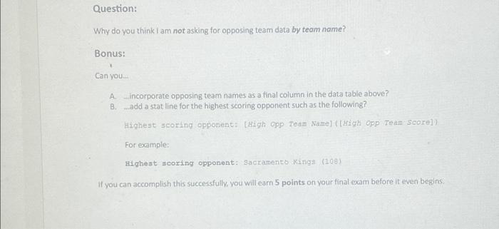 Solved I hope you like basketball| Select an NBA (National | Chegg.com