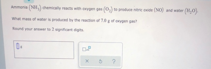 Solved Ammonia (NH) chemically reacts with oxygen gas (02) | Chegg.com
