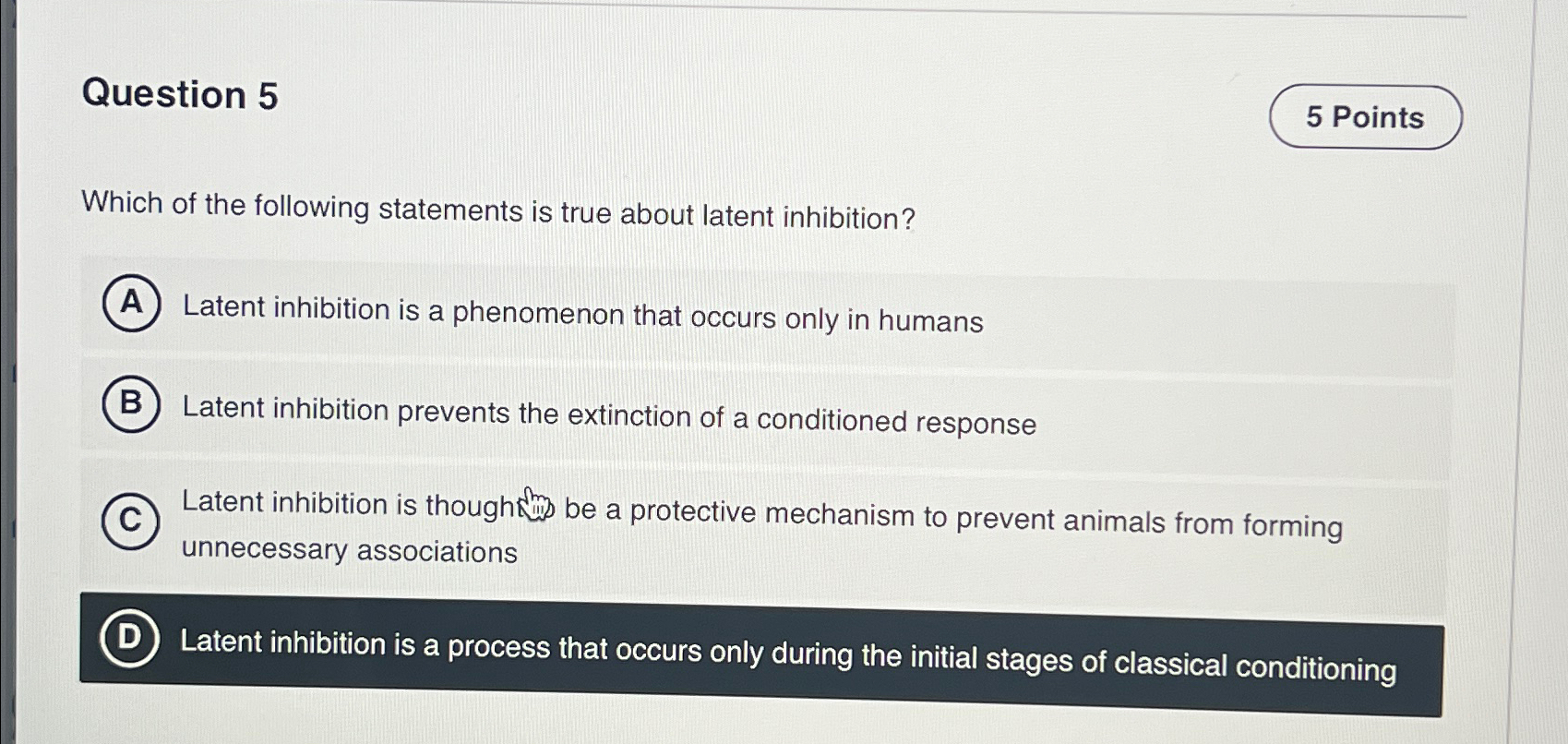 Solved Question 5Which of the following statements is true | Chegg.com