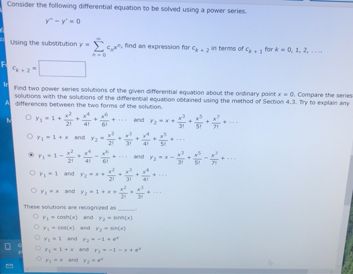 Solved Consider the following differential equation to be | Chegg.com