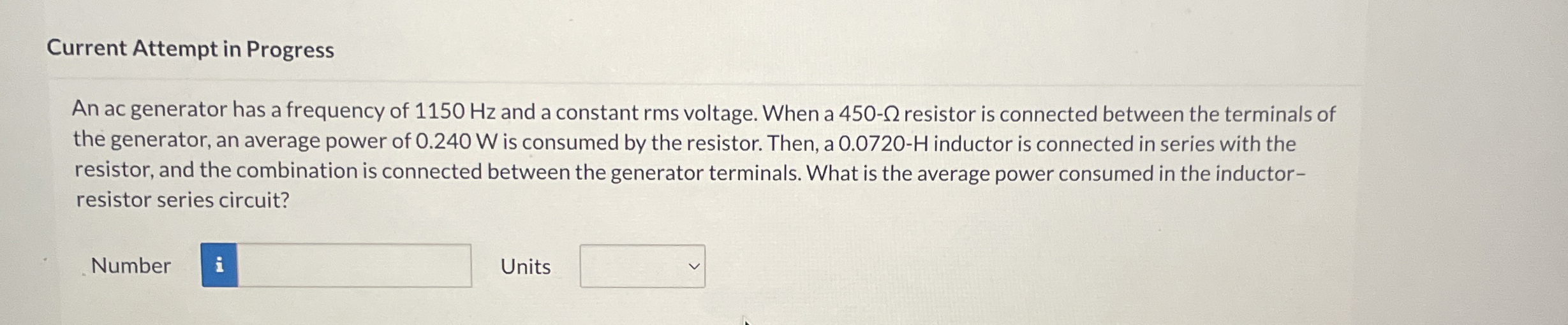 Solved Current Attempt in ProgressAn ac generator has a | Chegg.com