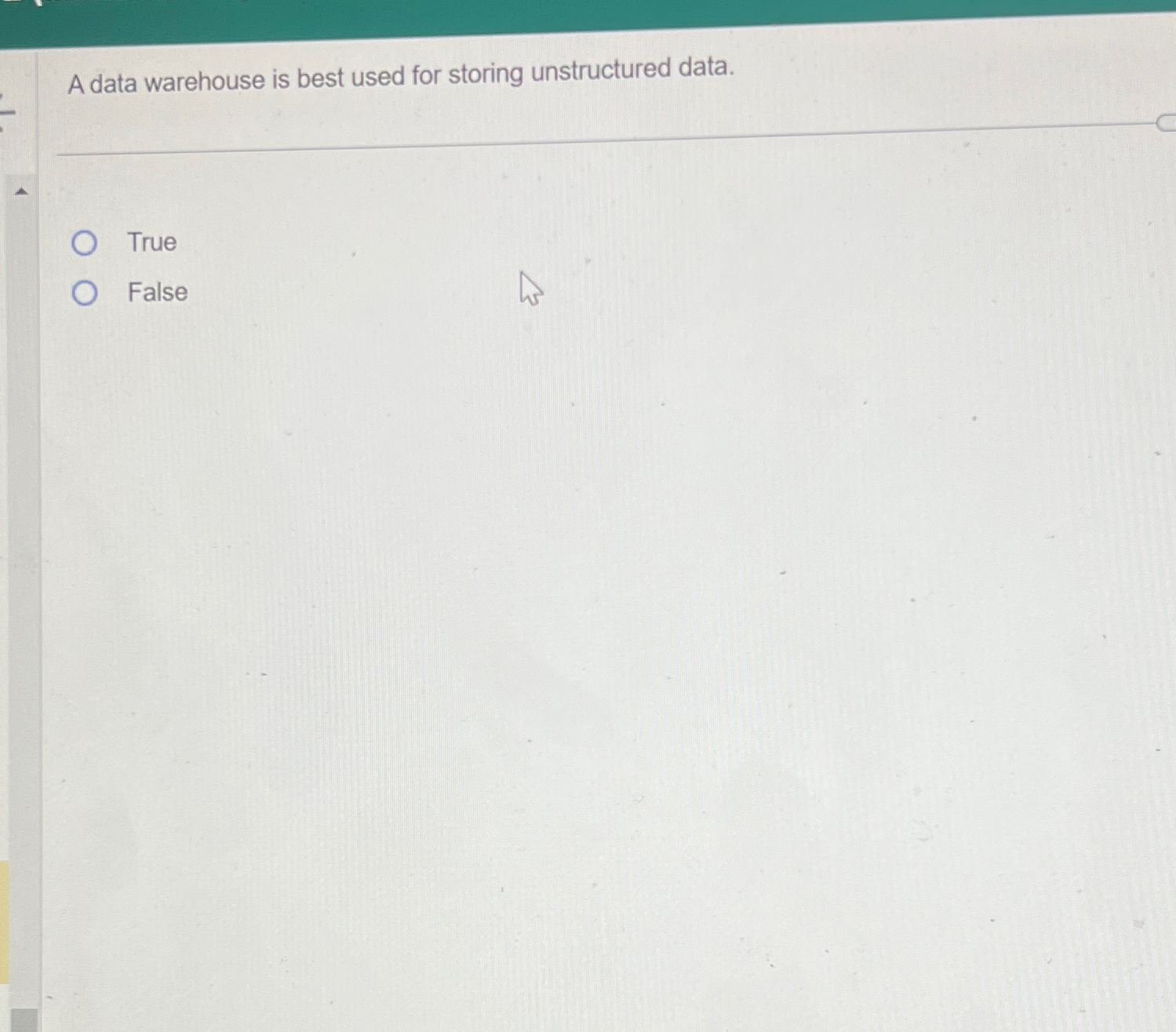 Solved A data warehouse is best used for storing | Chegg.com