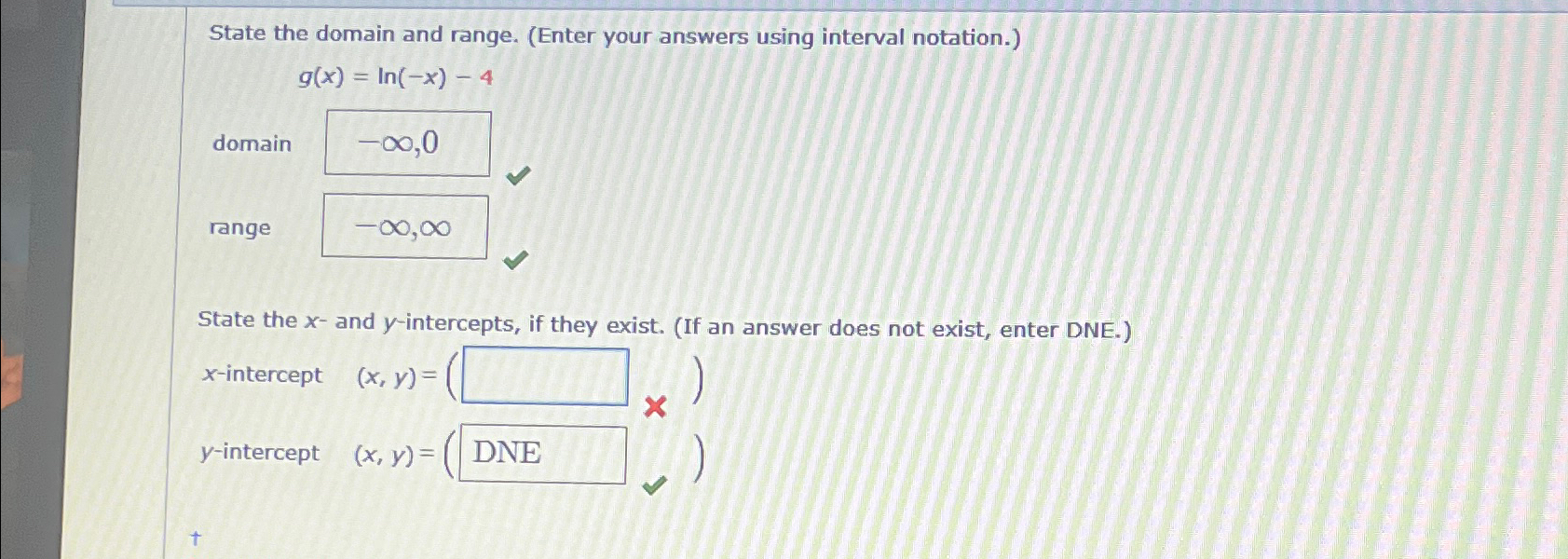 Solved State the domain and range. (Enter your answers using | Chegg.com