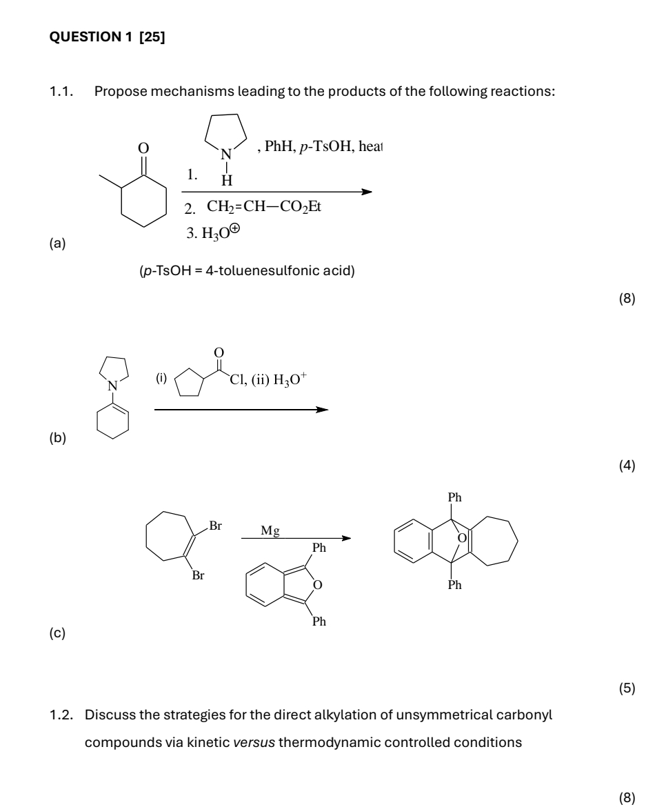 Solved QUESTION 1 [25]1.1. ﻿Propose mechanisms leading to | Chegg.com