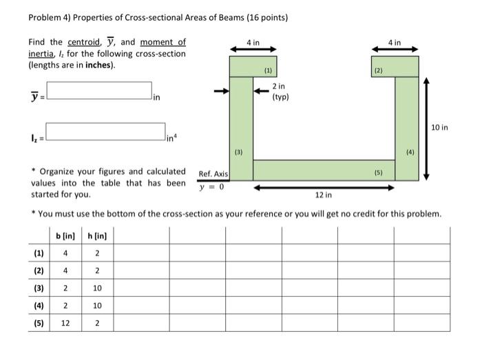 Solved Problem 4) Properties of Cross-sectional Areas of | Chegg.com