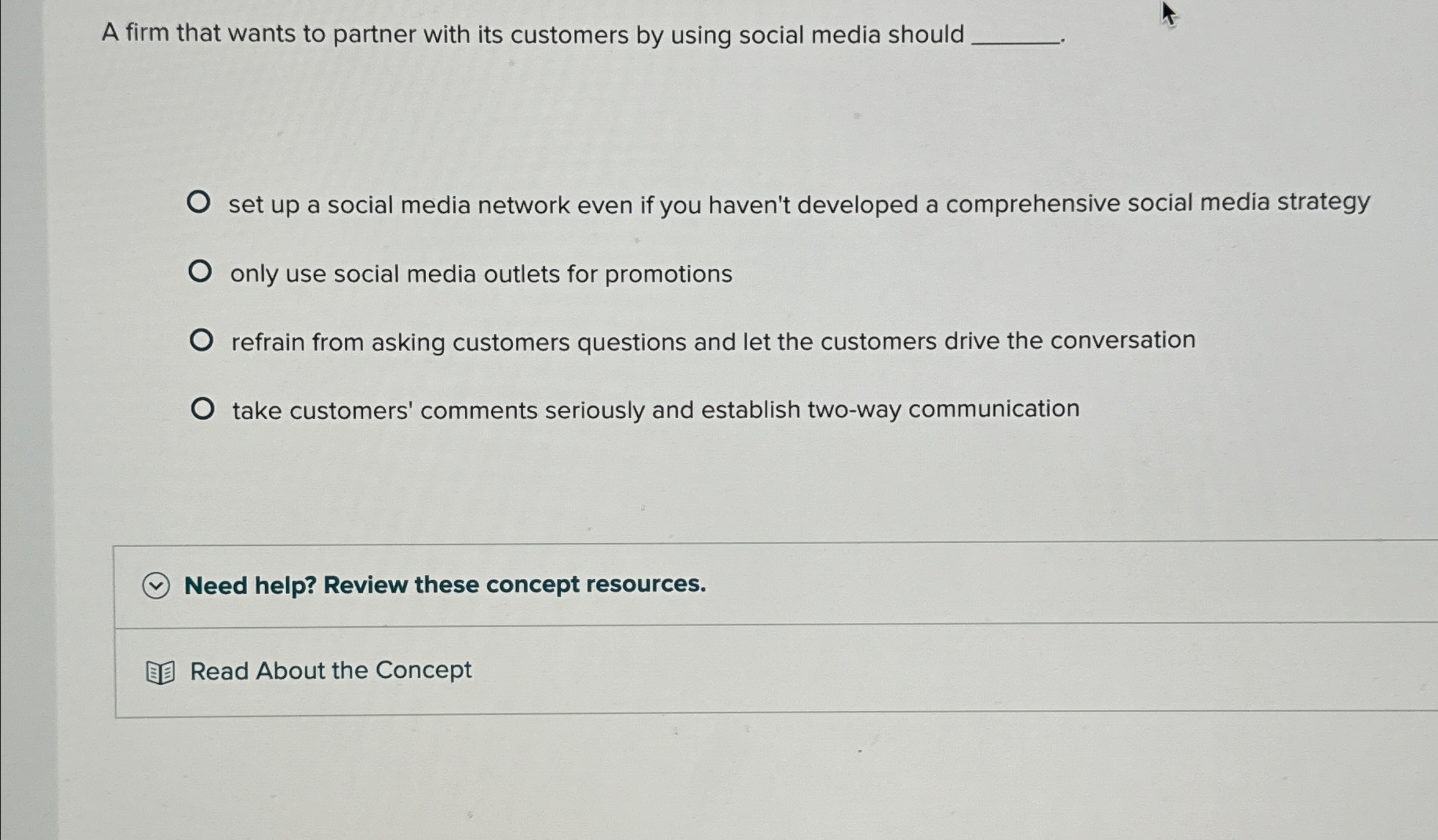 Solved A firm that wants to partner with its customers by | Chegg.com