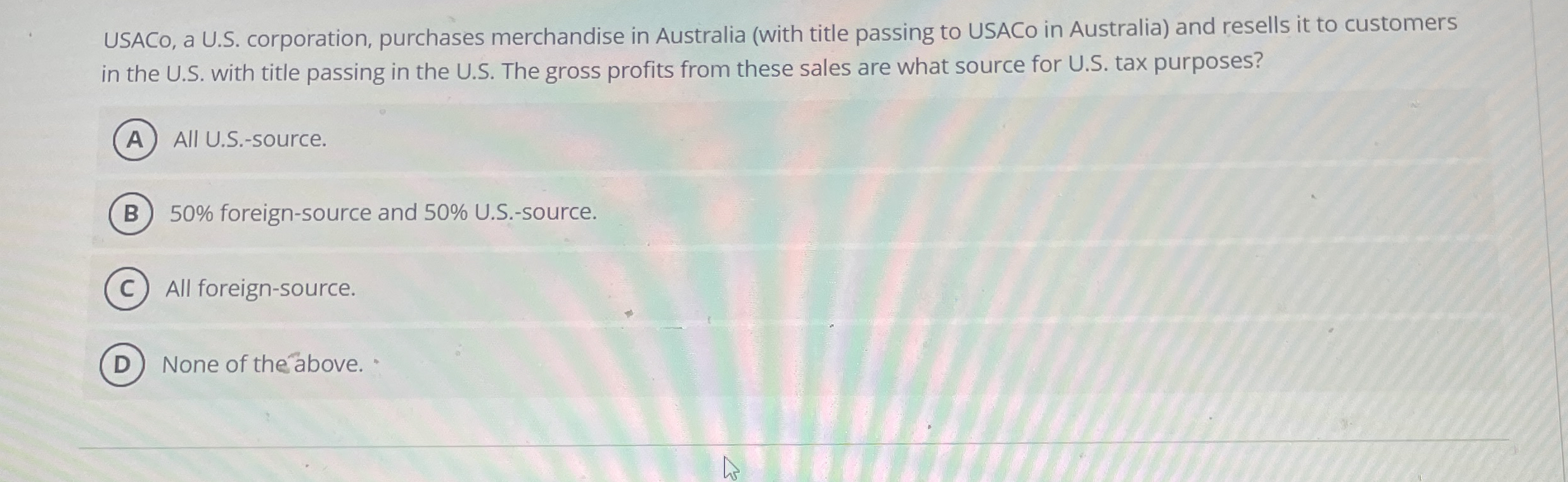 USACo, a U.S. ﻿corporation, purchases merchandise in | Chegg.com