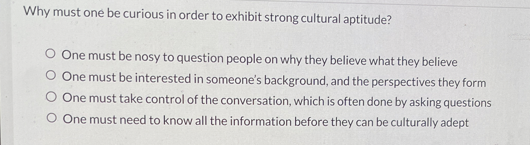 Solved Why must one be curious in order to exhibit strong | Chegg.com