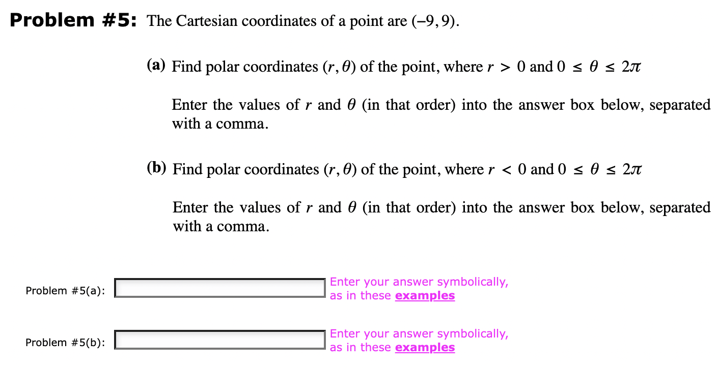 Solved Problem # 5: The Cartesian coordinates of a point are | Chegg.com