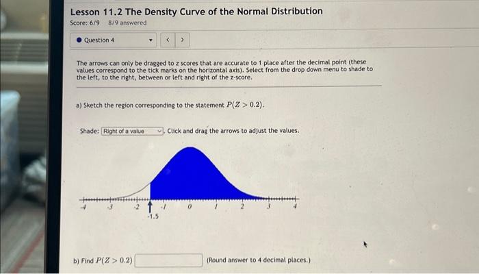 Solved Lesson 11.2 The Density Curve of the Normal | Chegg.com