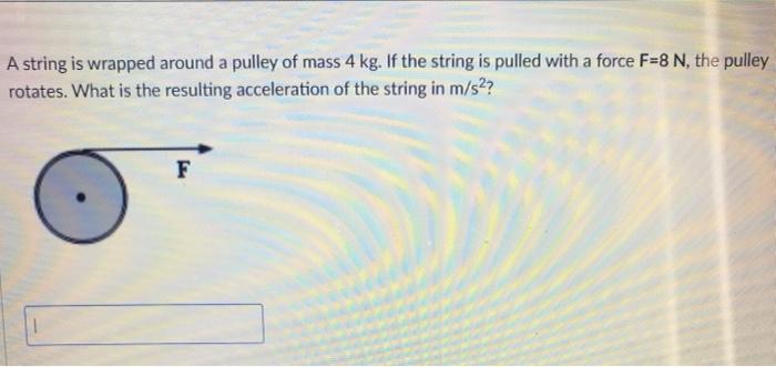 Solved A string is wrapped around a pulley of mass 4 kg. If | Chegg.com