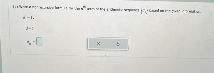 Solved (a) Write a nonrecursive formula for the nth term of | Chegg.com