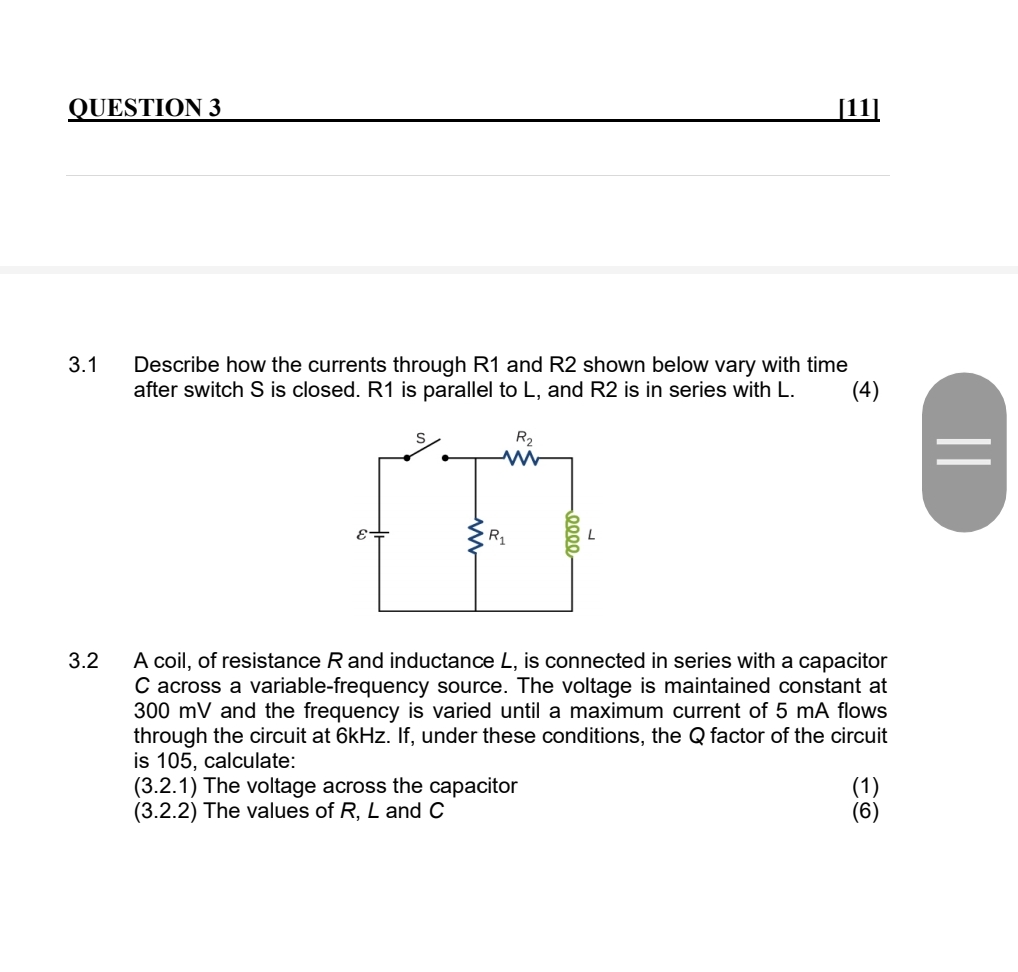 Solved 3.1 ﻿Describe how the currents through R1 ﻿and R2 | Chegg.com