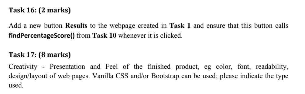 Solved Task 1: (6 marks) Create a new HTML page called | Chegg.com