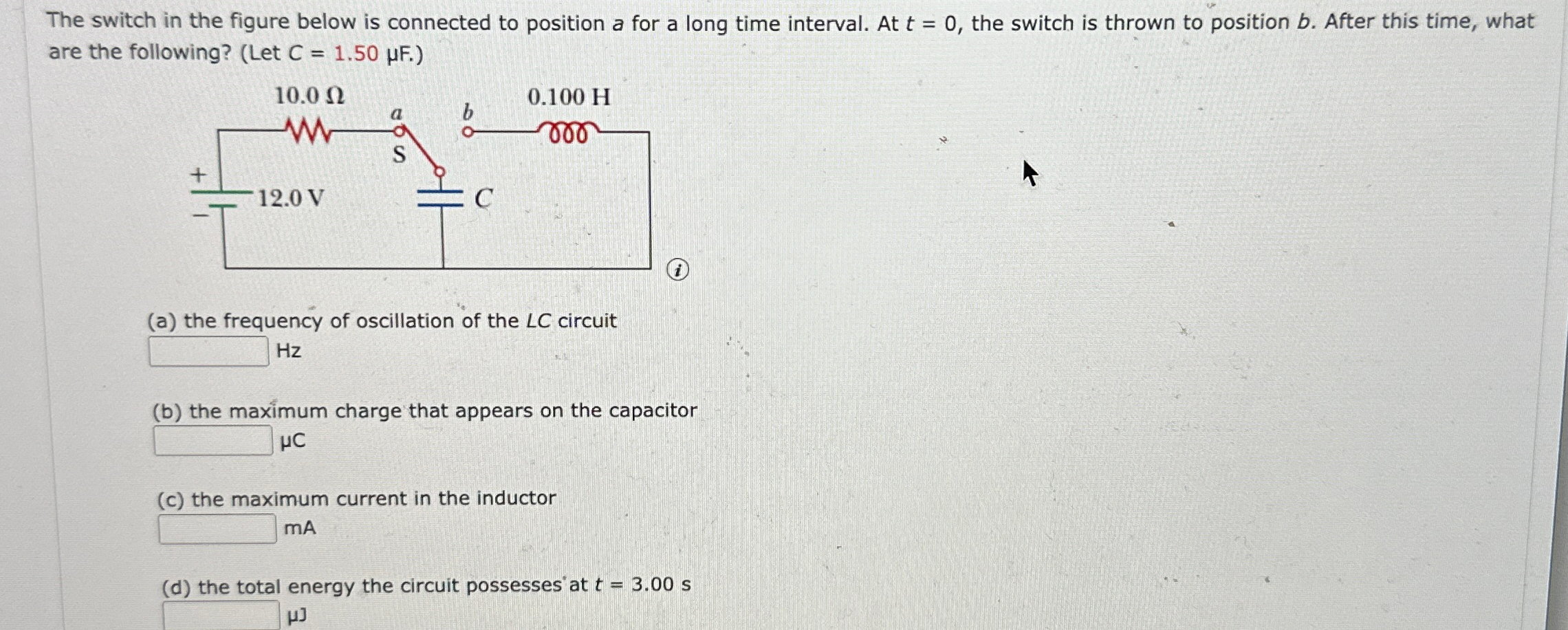 Solved The switch in the figure below is connected to | Chegg.com