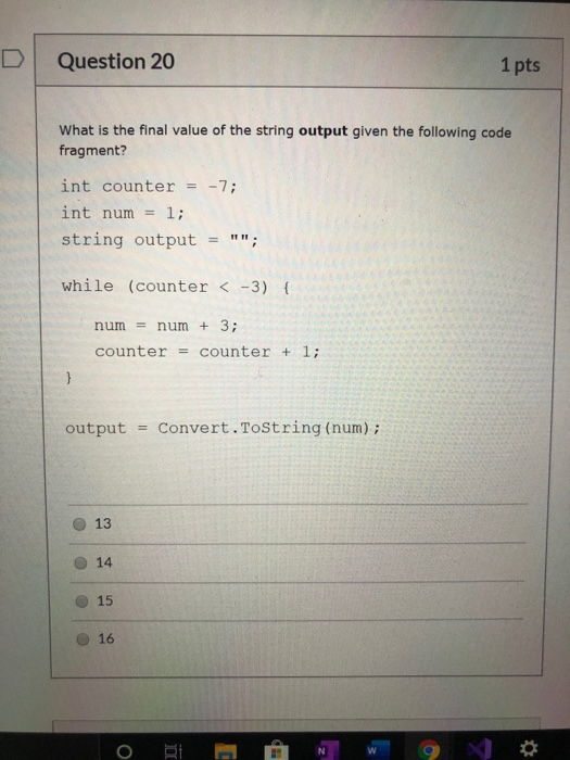Solved re.com/courses/17148/quizzes/48243/take Question 16 1 | Chegg.com