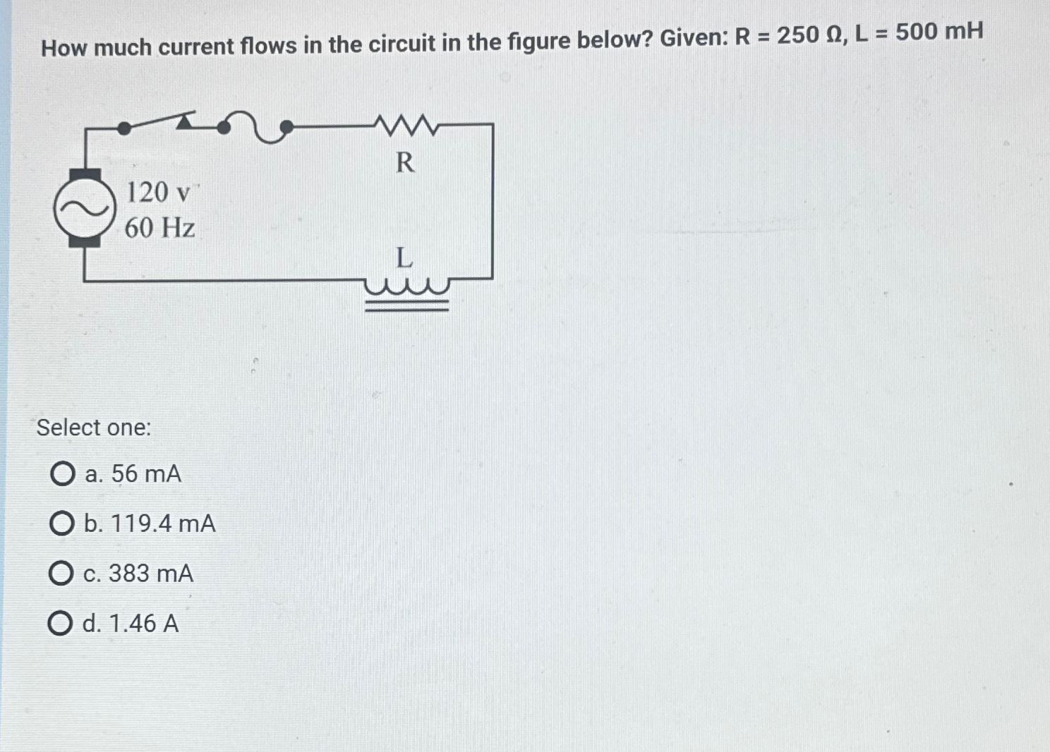 Solved How much current flows in the circuit in the figure | Chegg.com