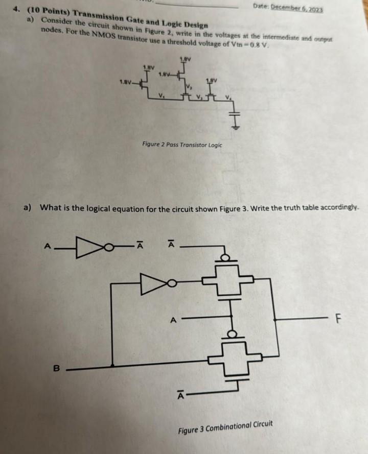 Solved 4. (10 Points) Transmission Gate and Logic Design | Chegg.com